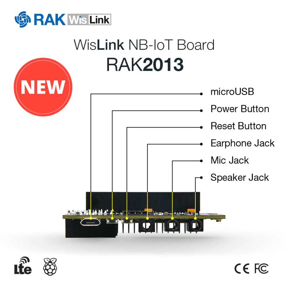 RAK2013 Cellular WisLink Raspberry Pi-HAT BG96 4G LTE Cat-M1, NB-IoT ...